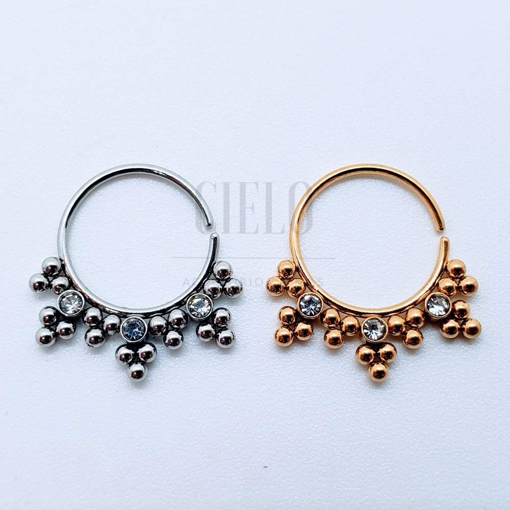 PIERCING SEPTUM ARGOLLA SIN FIN MODELO 2 (ACERO COMPLETO) – Cielo ...